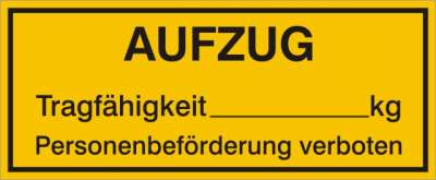 Aufzugschilder Schilder Aufkleber shop Arbeitsschutz Brandschutz Verbot ...