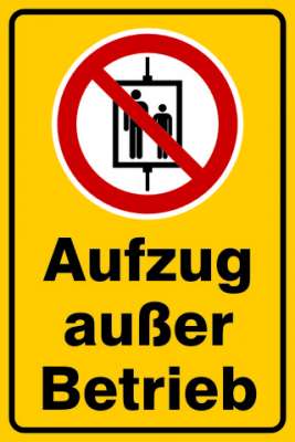 Aufzugschilder Schilder Aufkleber shop Arbeitsschutz Brandschutz Verbot ...