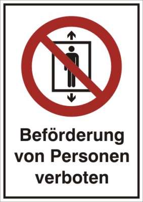 Aufzugschilder Schilder Aufkleber shop Arbeitsschutz Brandschutz Verbot ...